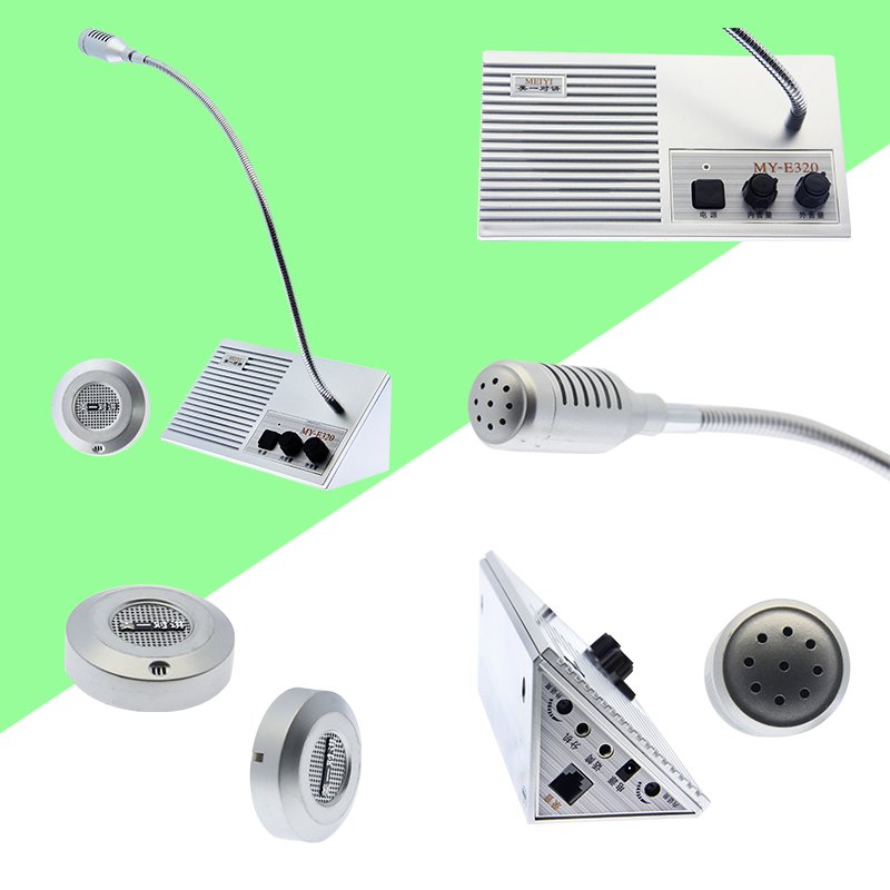 MY-E320 Glass Counter AC Microphone Handsfree Window Interphone Office ...
