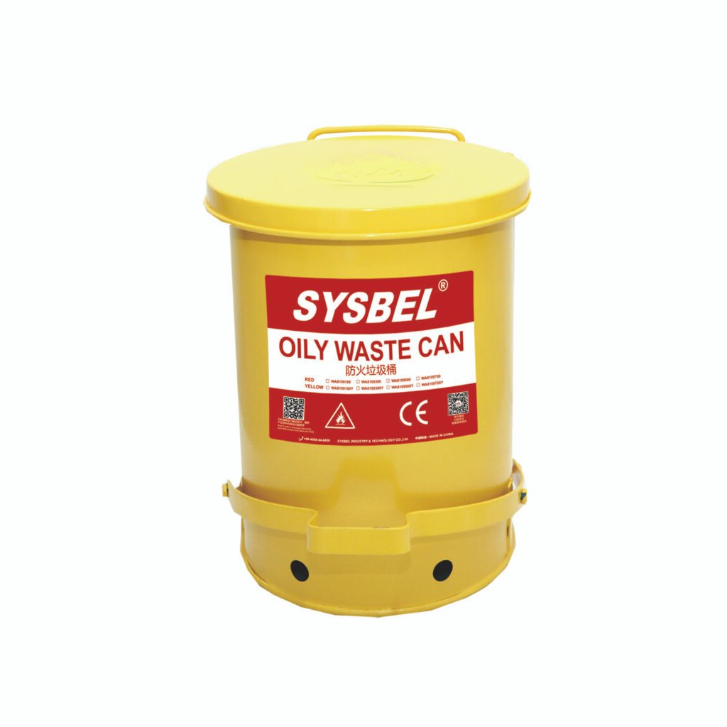 OSHA Standard 10 Gal Yellow Oily Waste Cans